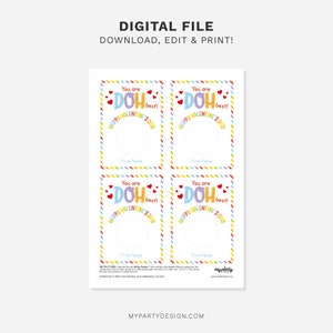 Play Dough Valentine's Day Card, Kids Valentine Tags for Classroom, You ...