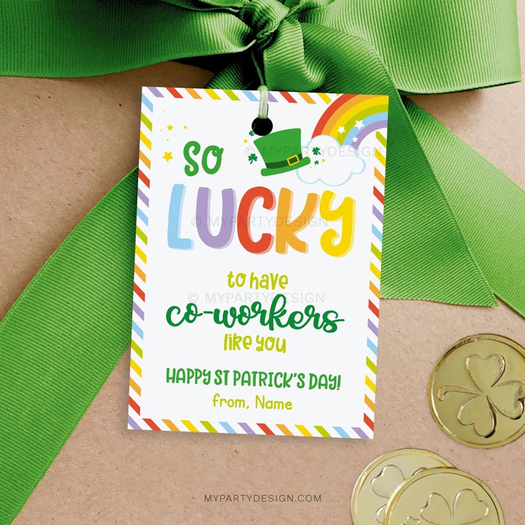St Patrick's Day Co-worker Appreciation Tag, so Lucky to Have Co ...