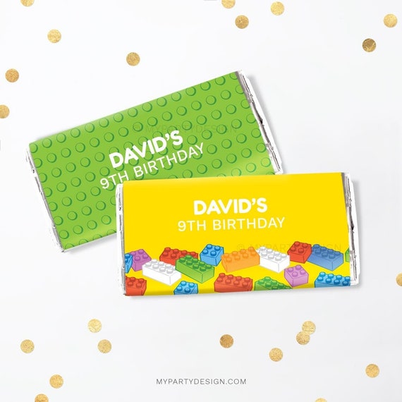 Building Blocks Party Chocolate Wrappers, Building Bricks Birthday ...