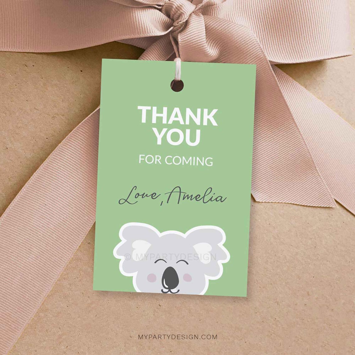 Koala Favor Tags, Thank You Labels, Koala Birthday Decorations, Koala ...