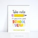 Take Note First Day of School Sign, Welcome Back to School Print for ...