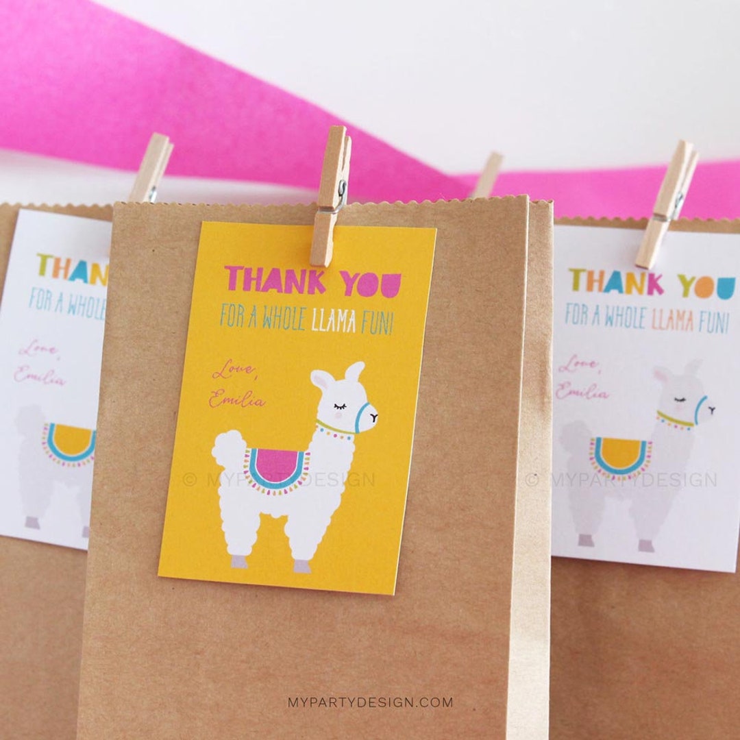 Llama Favor Tags, Alpaca Party Thank You Tags, Mexican Fiesta Birthday ...