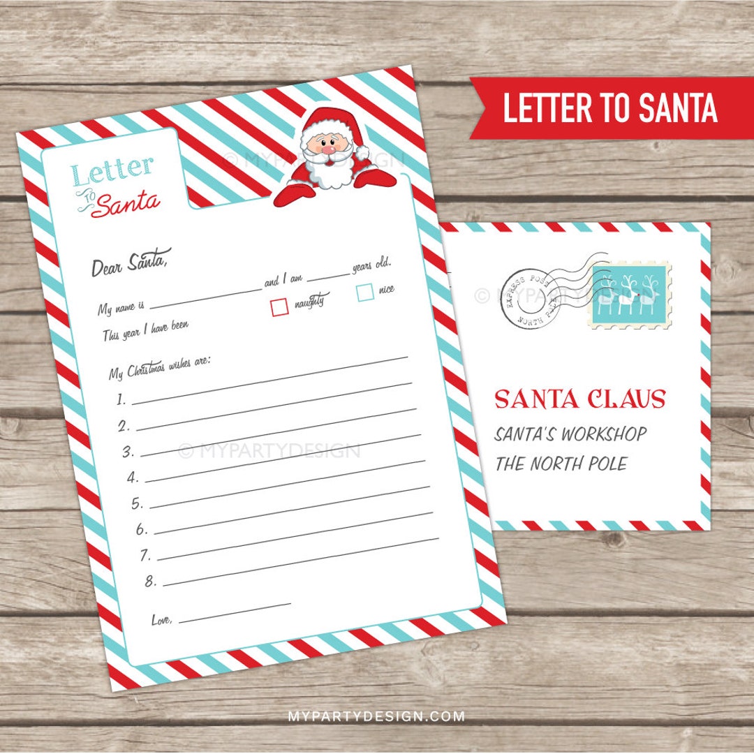 Letter to Santa Kit With Envelope Template, Christmas Wishlist for Kids ...