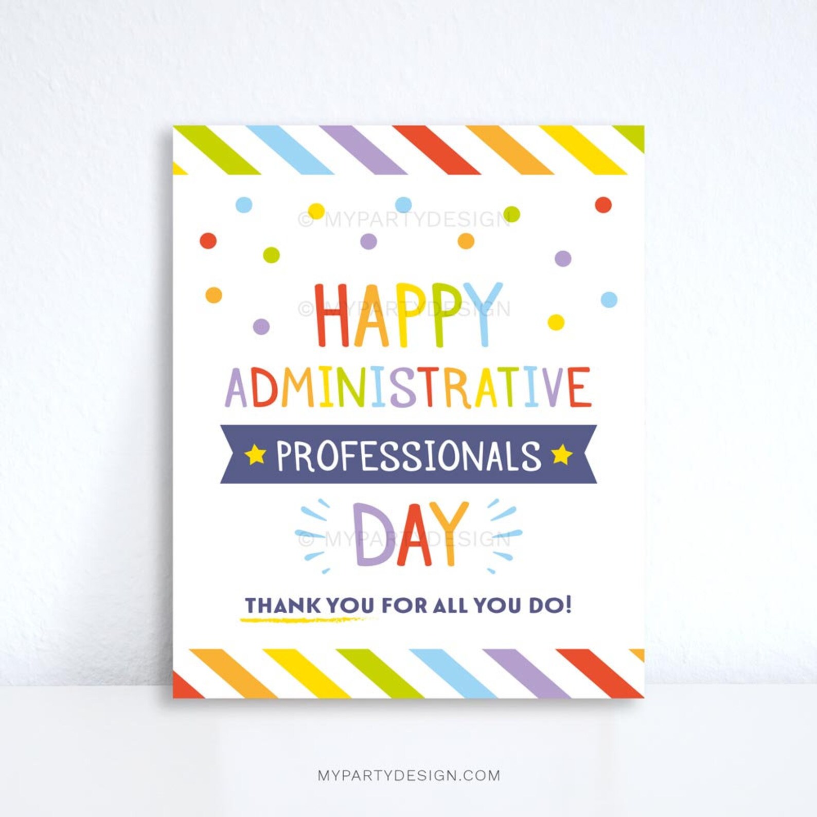 Happy Administrative Professionals Day Sign, Thank You Print for Admin ...