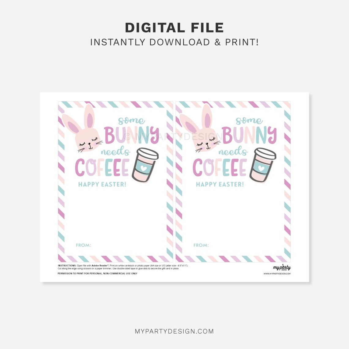 Some Bunny Needs Coffee Easter Gift Card Holder for Teacher - Etsy