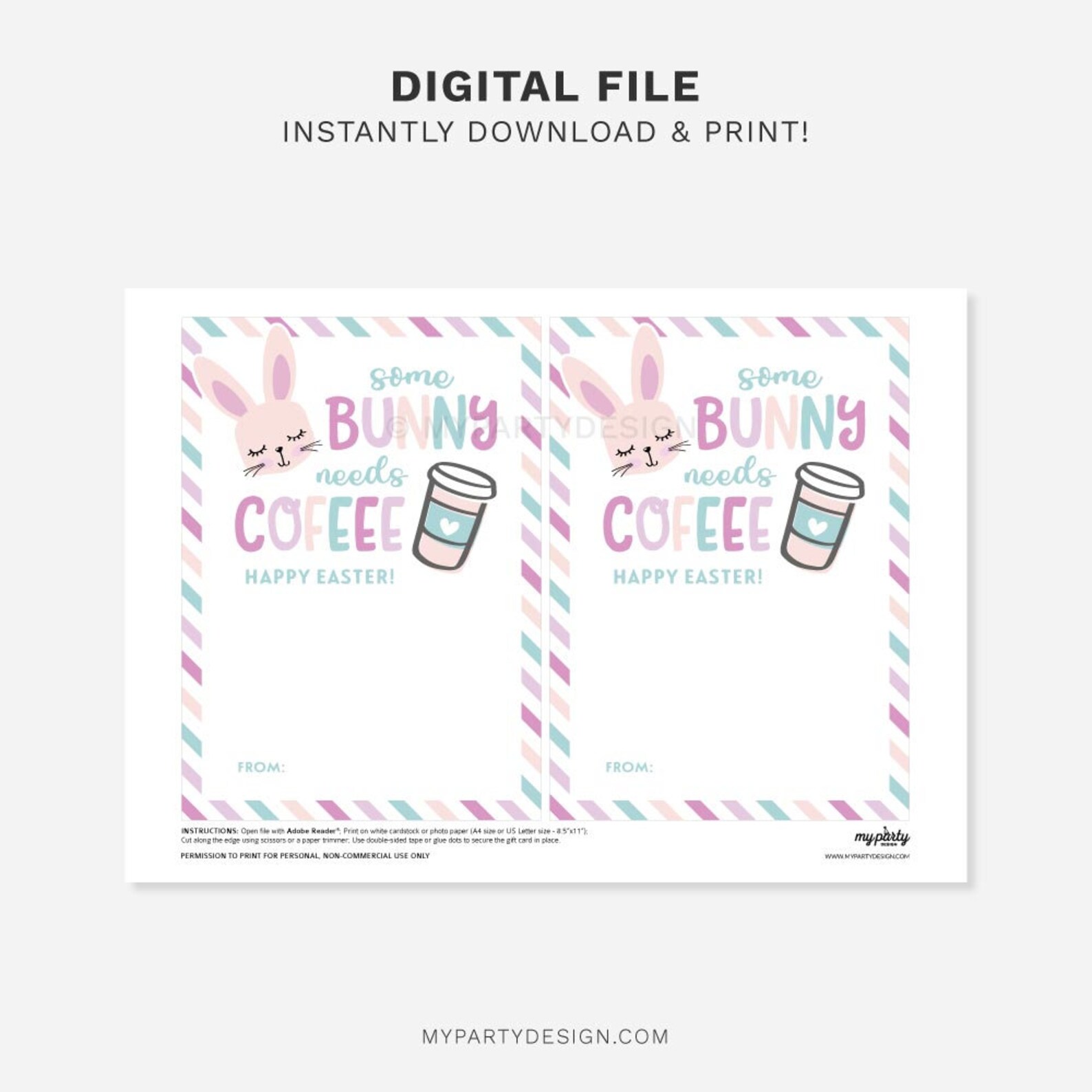 Some Bunny Needs Coffee Easter Gift Card Holder for Teacher - Etsy