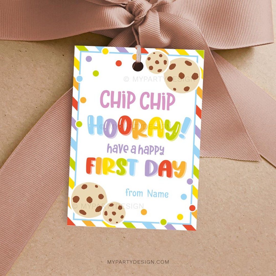 Cookie First Day of School Gift Tag, Back to School Label, Chocolate ...