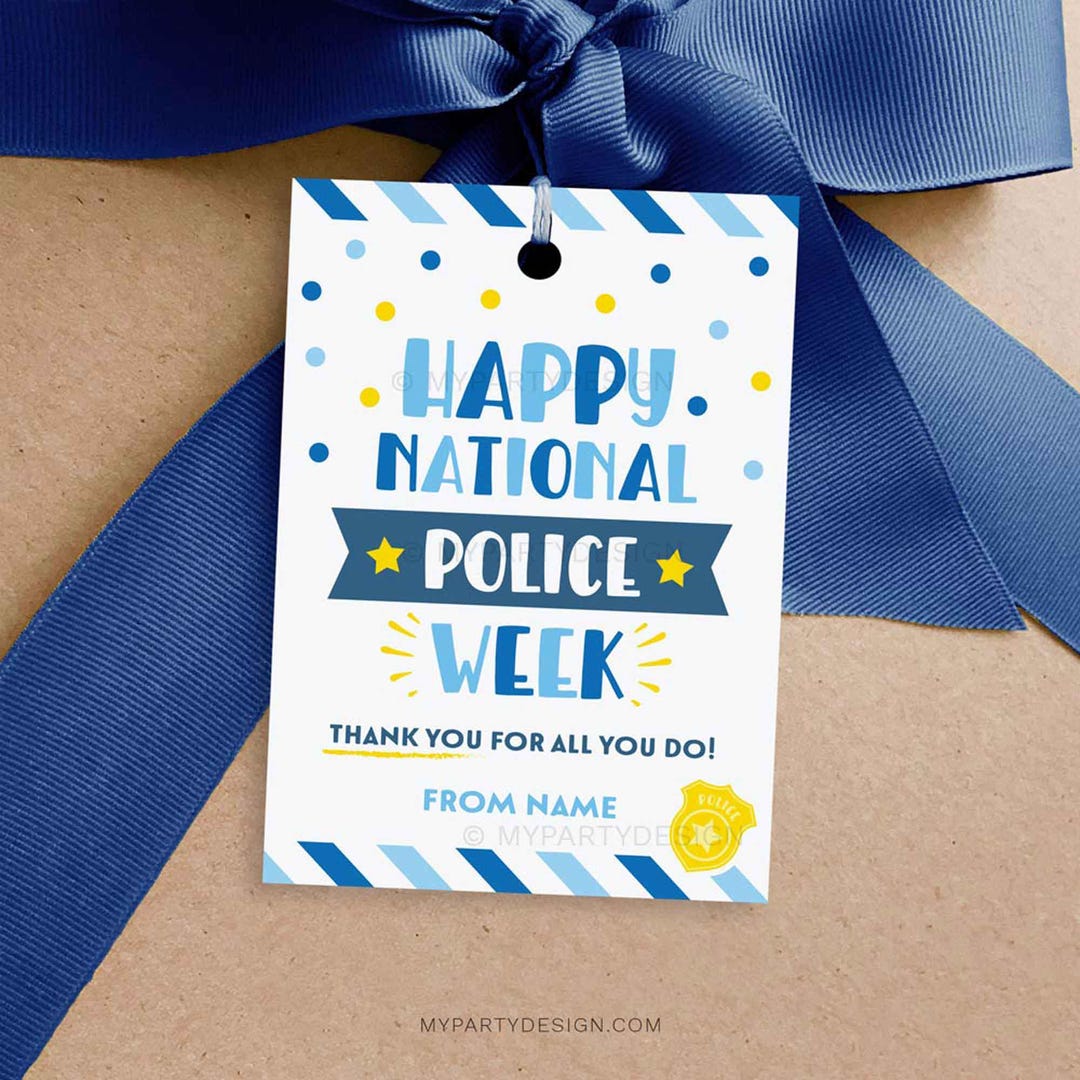 Happy National Police Week Tag, Thank You Label for Law Enforcement ...