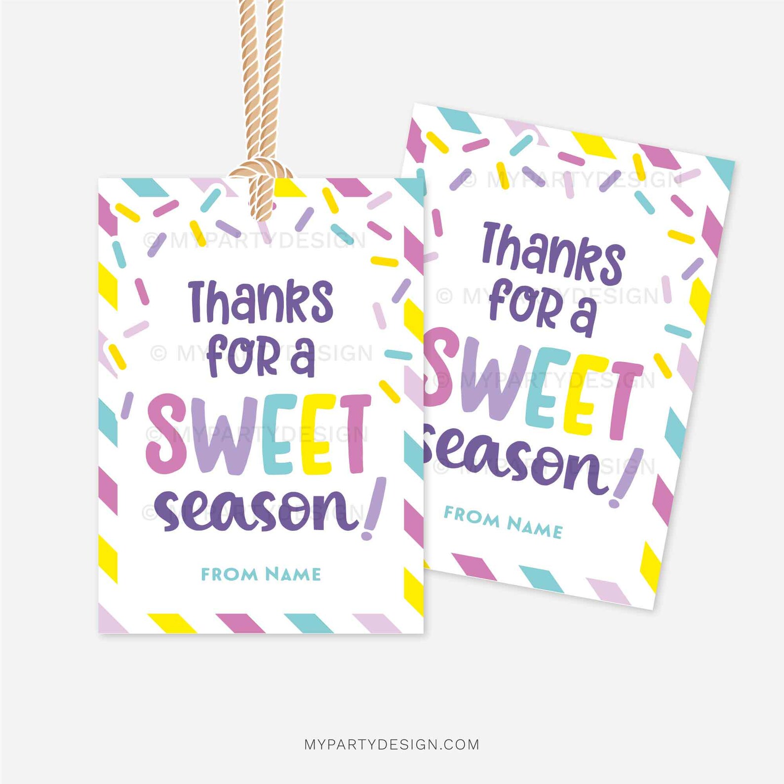 Thanks for a Sweet Season Gift Tag, End of Year Encouragement Label for ...