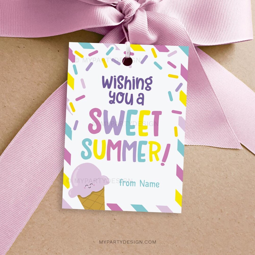 Wishing You a Sweet Summer Tag, End of School Year Gift for Teacher or ...