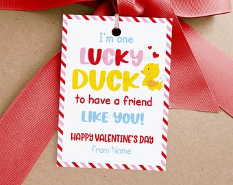 Valentine's Day Tag - Rubber Duck - Editable - Printable - Class ...