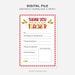 Teacher Christmas Gift, Printable All About My Teacher Card, Fill in ...