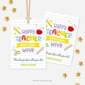 Teacher Appreciation Week Tag, Printable Gift Label for Teachers ...