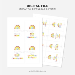 Positive Affirmation Cards for Kids, Printable Affirmations Flashcards ...