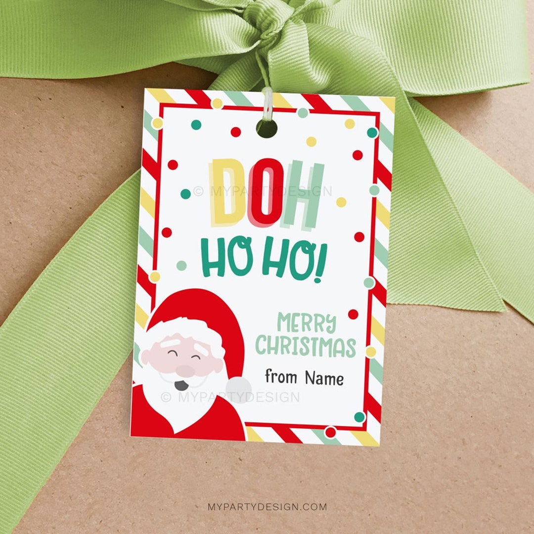 Christmas Playdough Gift Tags, Doh Ho Ho Labels, Kids Holiday Favors ...