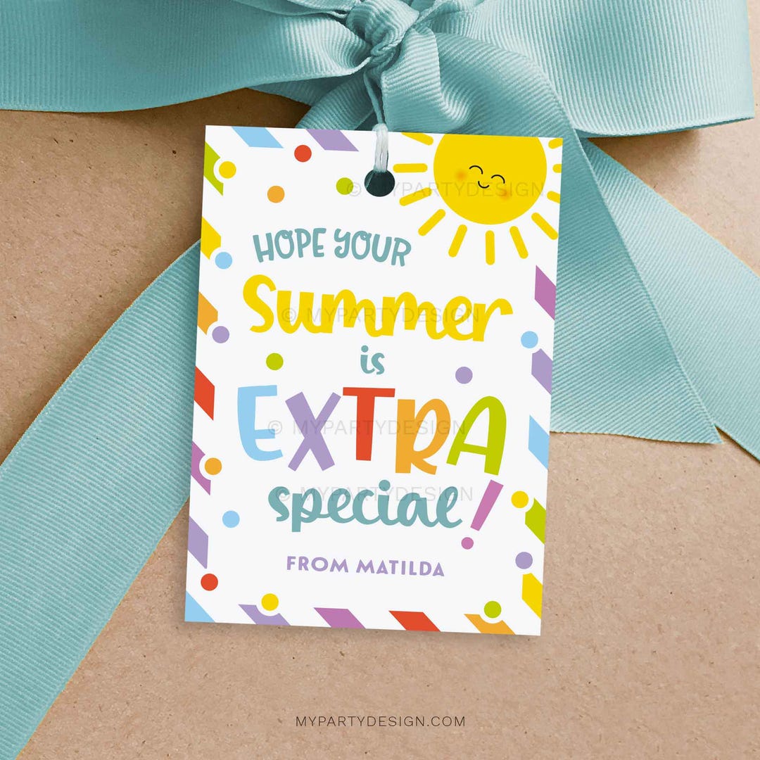 Summer Extra Special Gift Tag, End of School Year Gift Label for Class ...