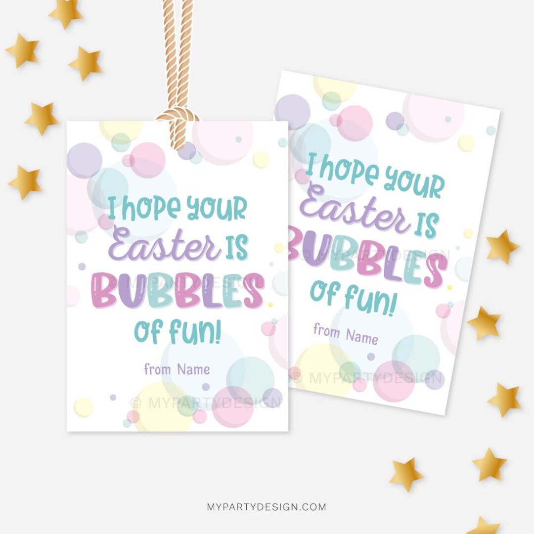 Easter Bubbles Tag I Hope Your Easter is Bubbles of Fun Kids - Etsy