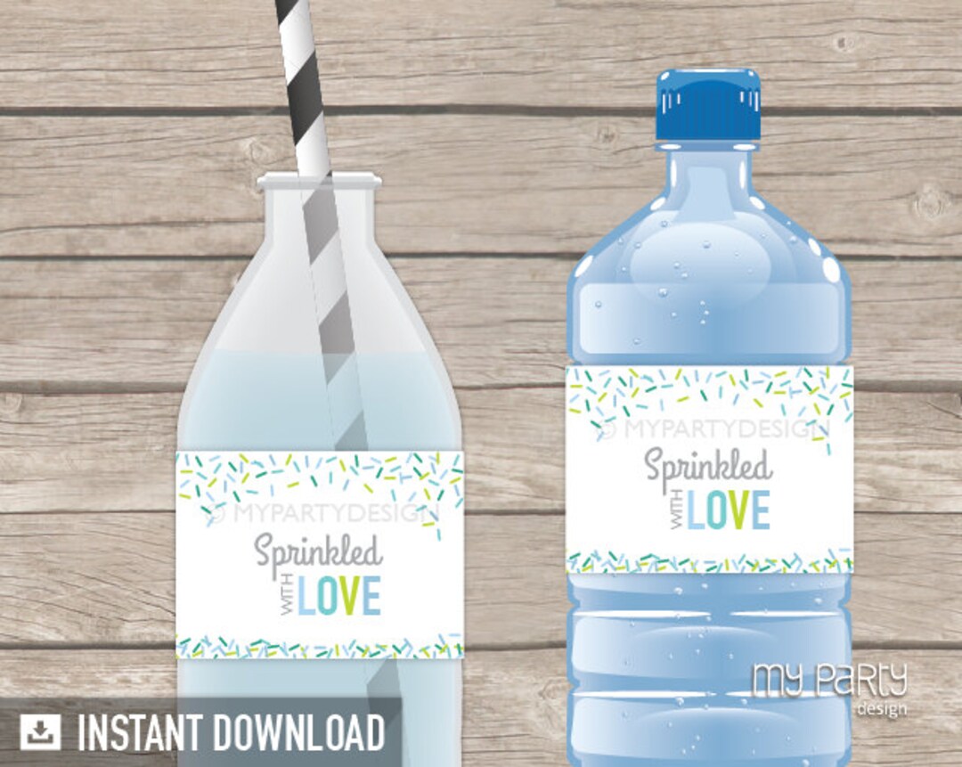 Baby Sprinkle Bottle Labels, Boy Baby Shower, Sprinkles - INSTANT ...