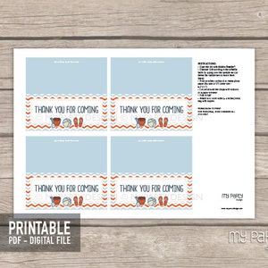 Beach Party Favors, Pool Party Favor Tags, Birthday Thank You Labels ...