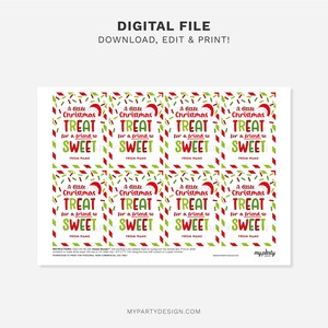 Christmas Treat for a Friend so Sweet Gift Tag, Holiday Class Gifts for ...