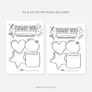 Teacher Appreciation Week Printable, Thank You Coloring Page Gift ...