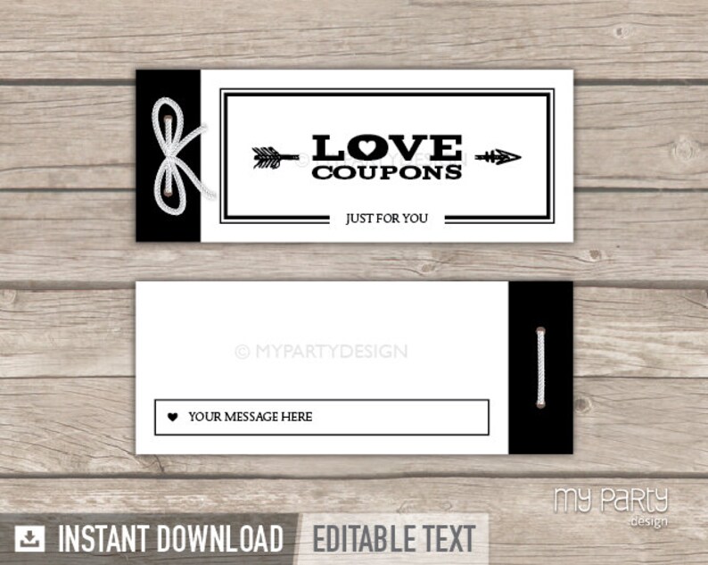 Love Coupon Book Printable Editable Coupons Romantic or - Etsy