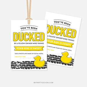 You've Been Ducked Tags, Rubber Duck Labels for Ducking, Car Duck ...