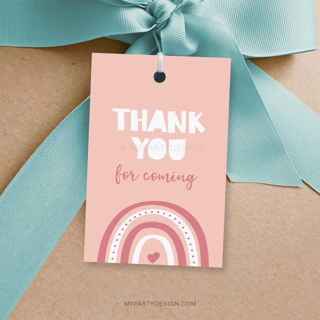 Boho Rainbow Favor Tags, Thank You Labels, Rainbow Birthday Decorations ...