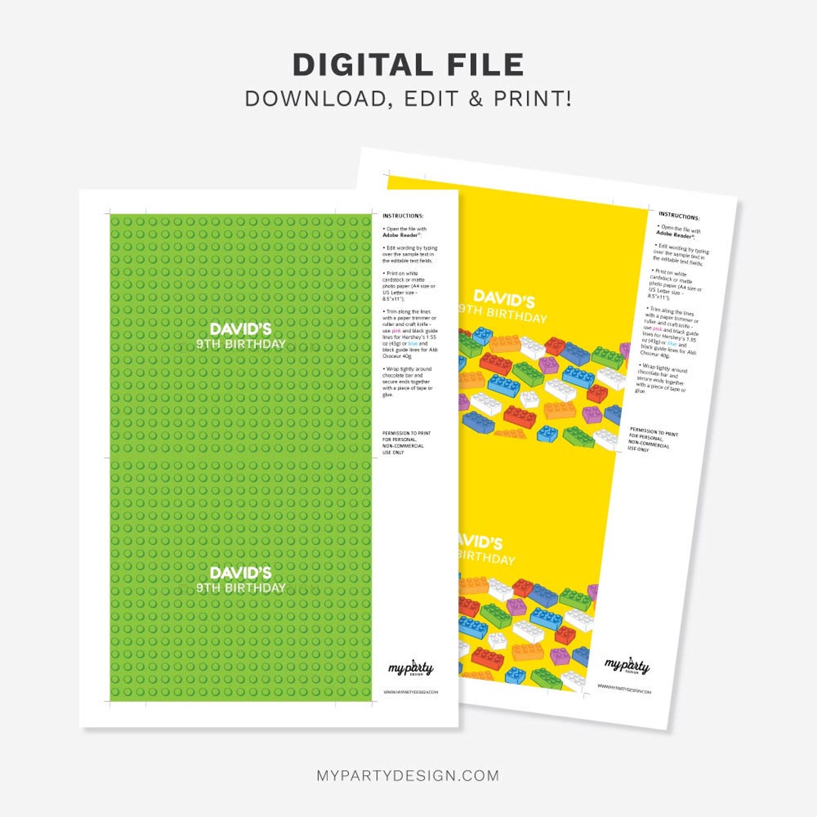 Building Blocks Party Chocolate Wrappers Building Bricks - Etsy