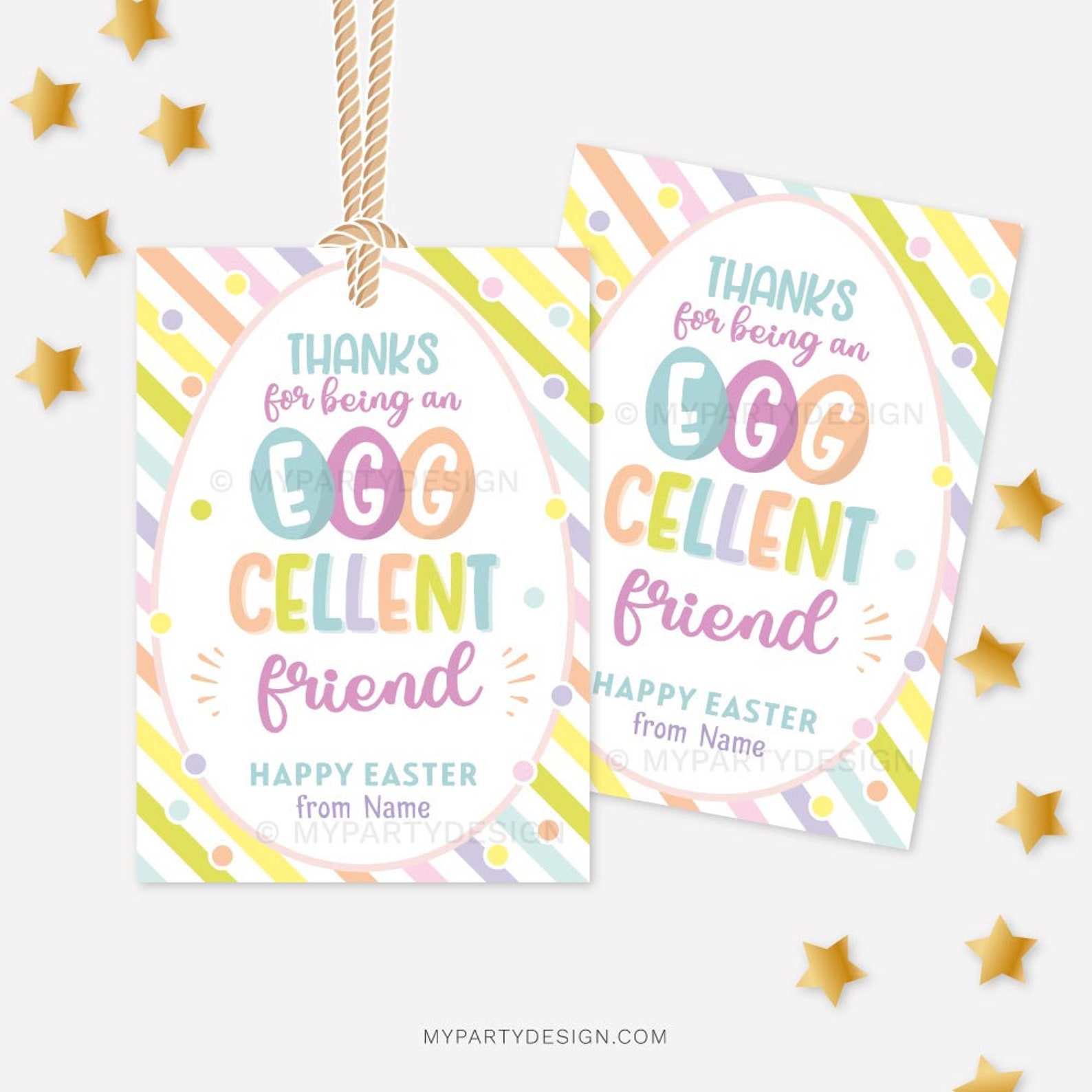 Eggcellent Friend Easter Tag, Easter Favor Gift Tags, Kids School ...