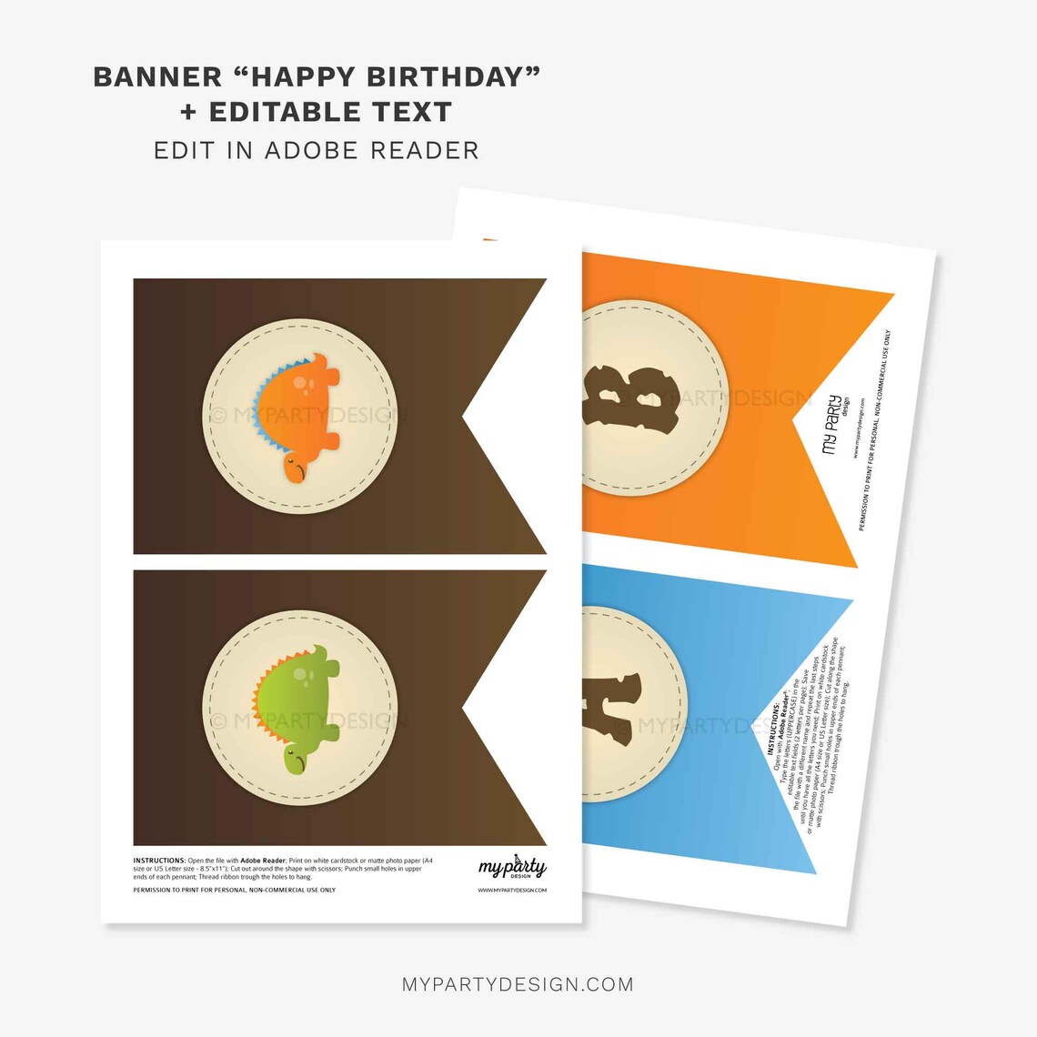 Dinosaur Birthday Banner, Dinosaur Party Decorations, Dino Party ...