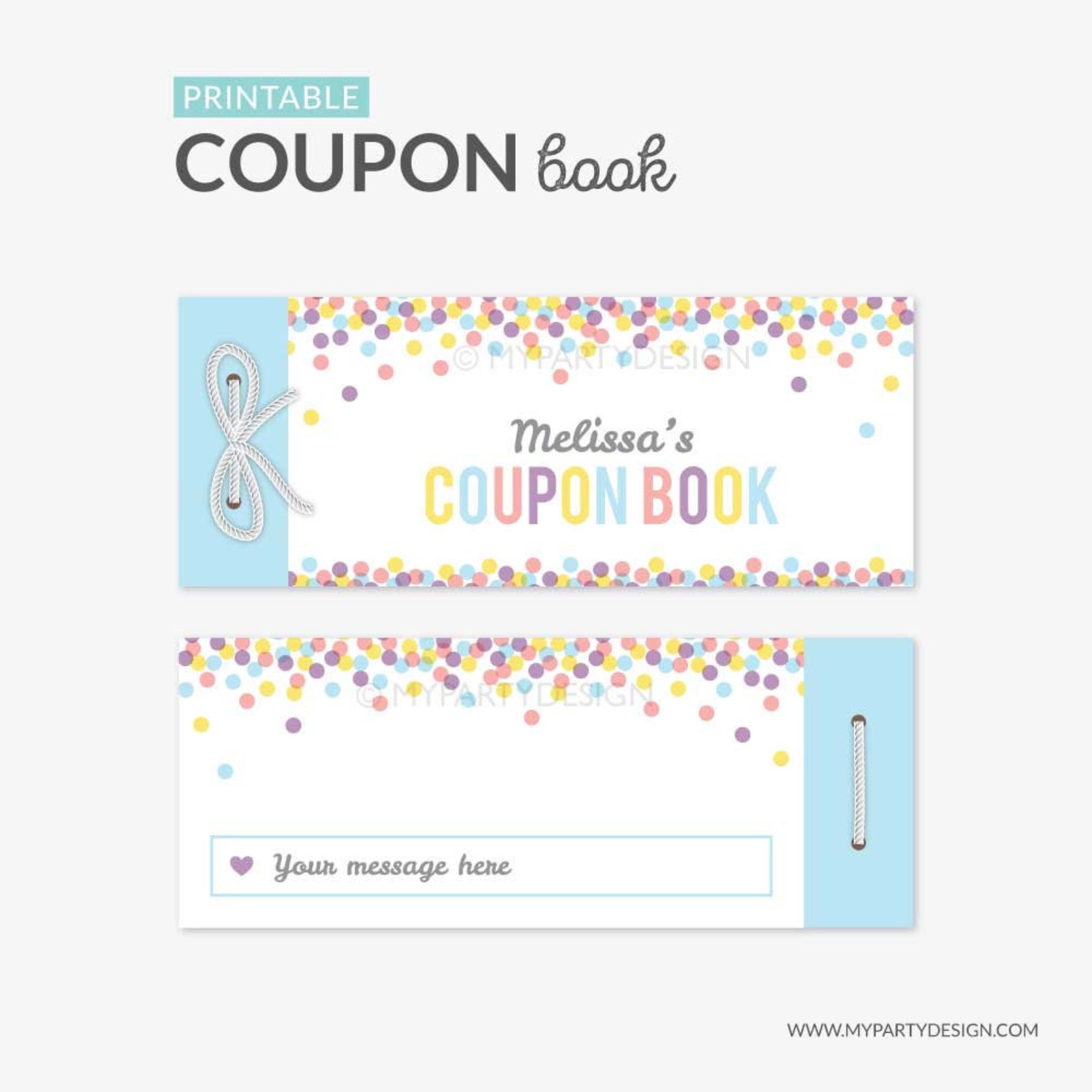 Personalized Coupon Book Printable Birthday Coupons | Etsy