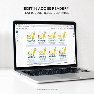 100 Days Sharper Tag, 100 Days of School Labels, 100th Day Kindergarten ...