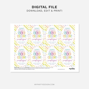 Eggcellent Employee Easter Tag, Easter Favor Tags for Employees, Staff ...