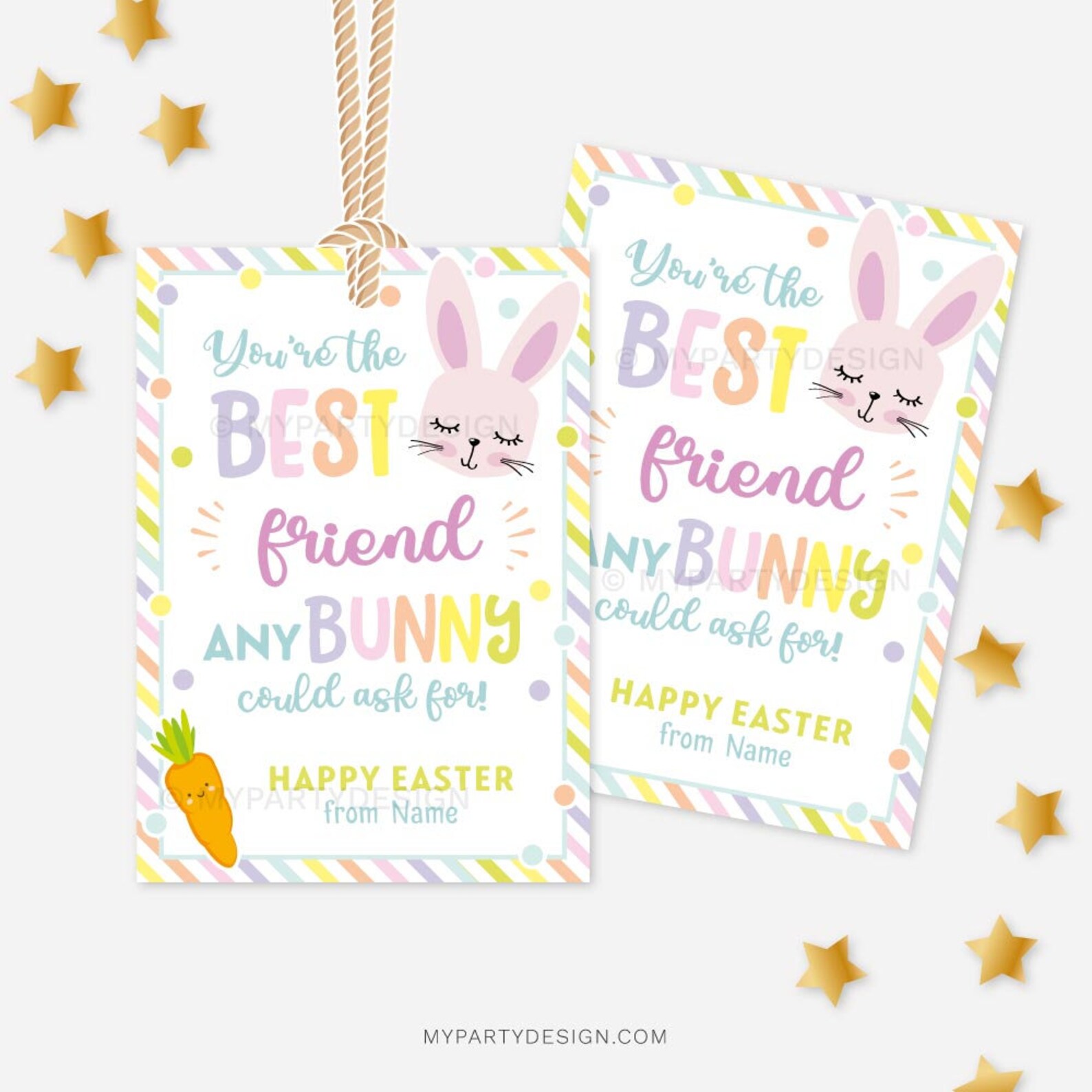 Friend Appreciation Easter Tag, Best Friend Any Bunny Could Ask for ...