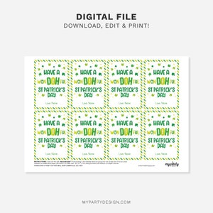 Have a Won-doh-ful St Patrick's Day Tag, Kids St Patrick Card for Class ...