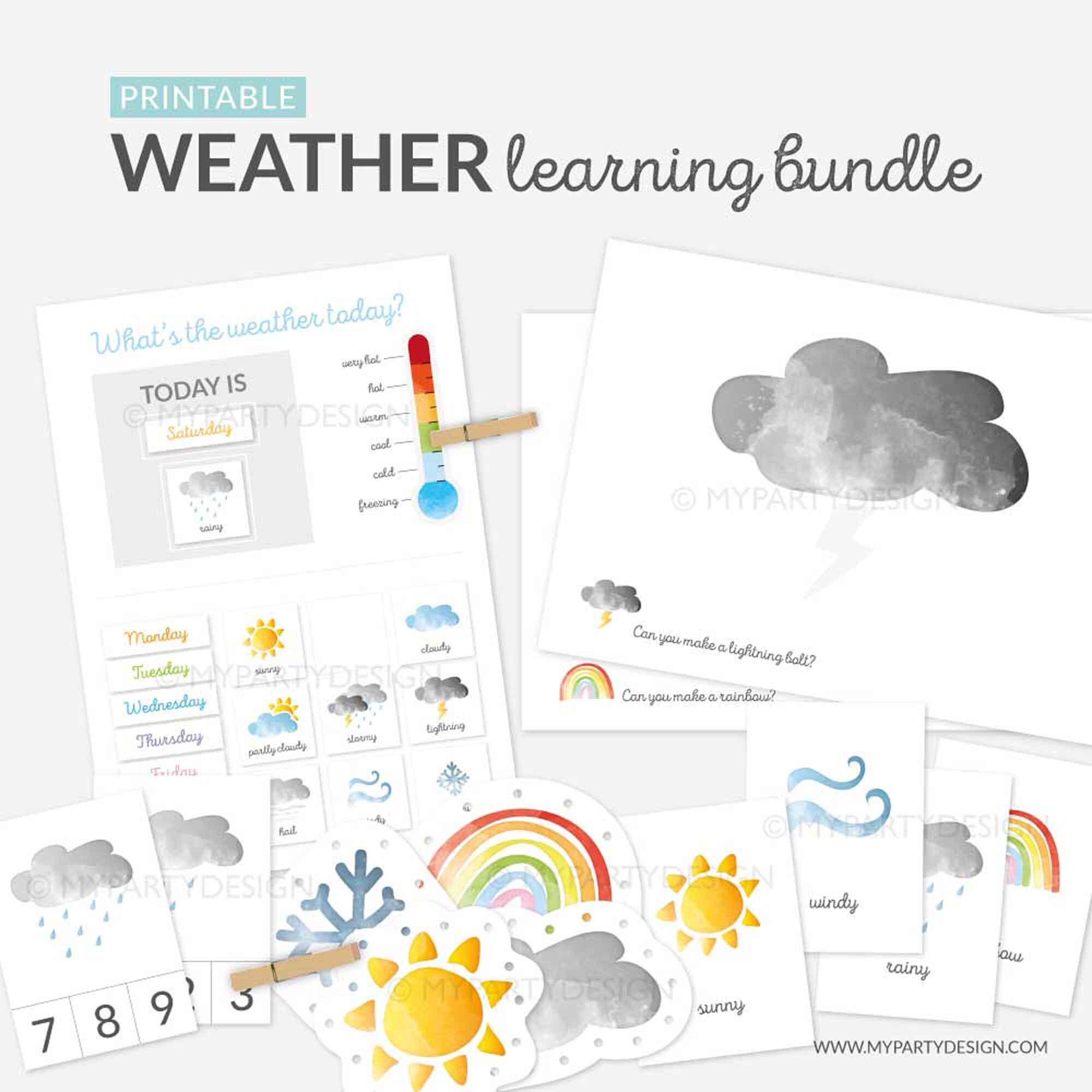 Printable Weather Learning Bundle, Learn the Weather, Montessori ...