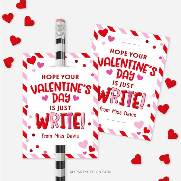 Valentine Pencils - Etsy