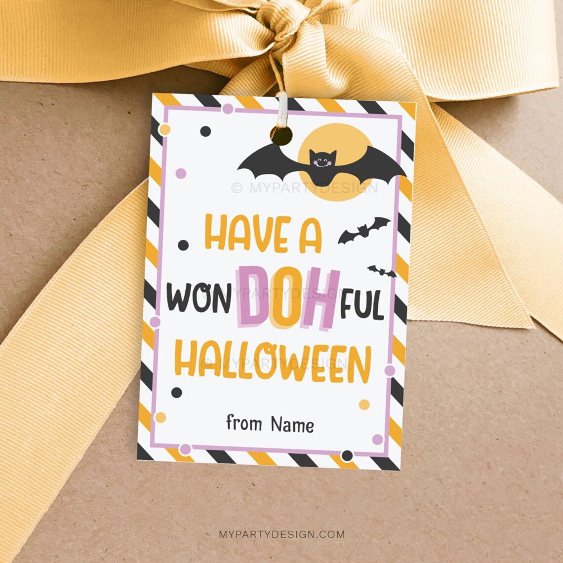 Wondohful Halloween Tag, Halloween Playdough Gift Label, Class for ...