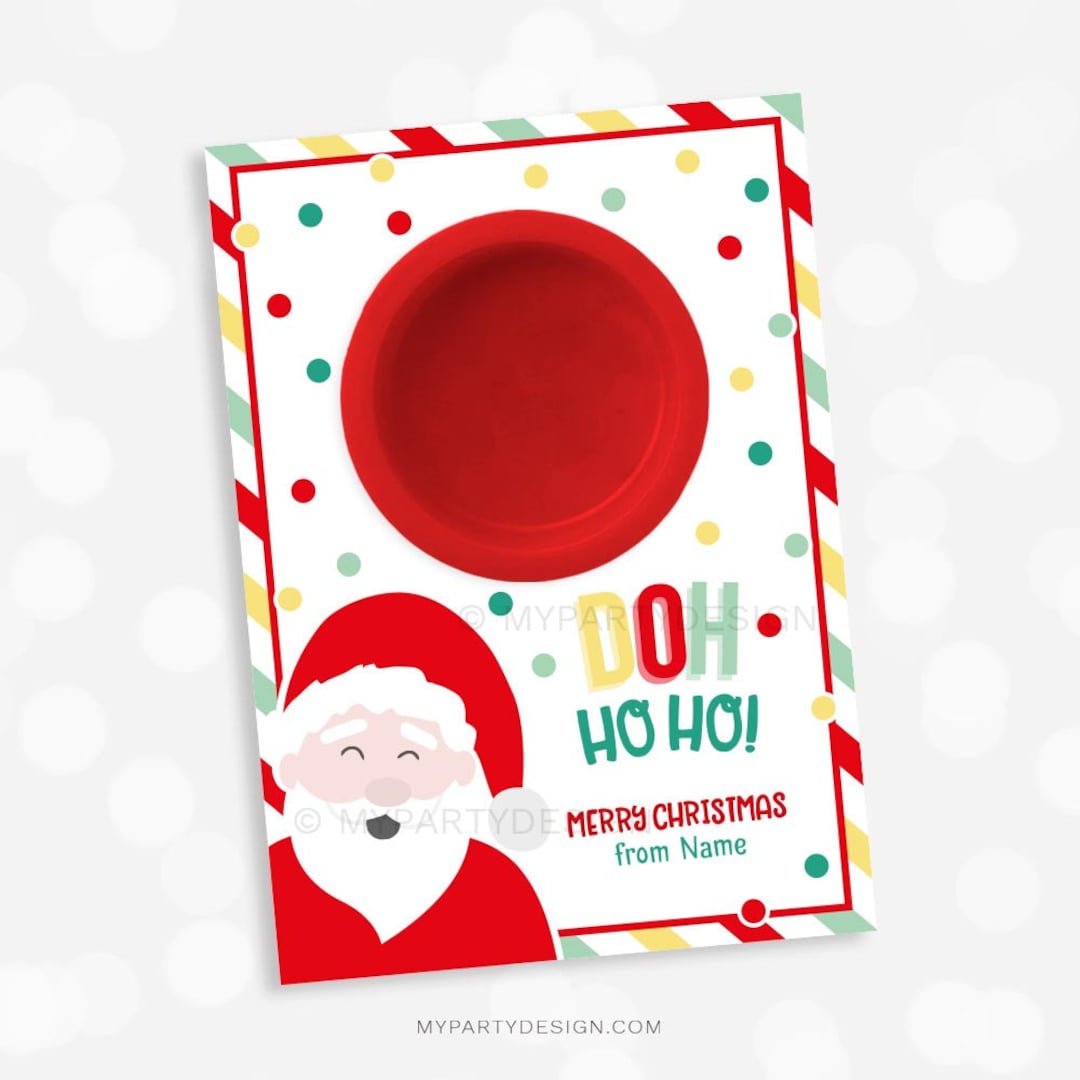 Christmas Playdough Gift Card, Class Gift Tag, Santa Gift Label From ...