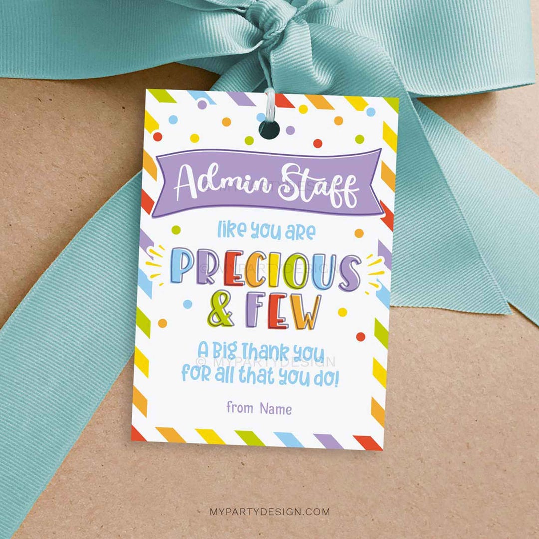 Admin Staff Appreciation Tag, Thank You Label for Administrative ...