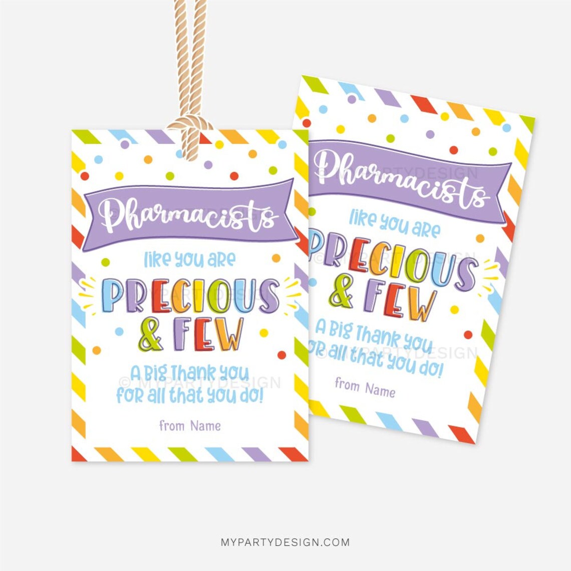 Pharmacist Appreciation Tag, Thank You Label for Pharmacy Week, Health ...