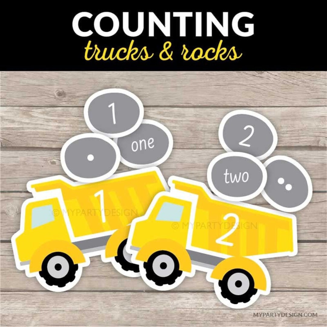Printable Counting Game, Truck Learn to Count Activity for Toddlers and ...