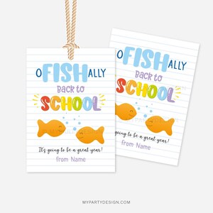Ofishally Back to School Tag, Fish Snack Labels, First Day of School ...