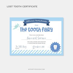 Tooth Fairy Kit - Letter, Receipt, Envelope, Lost Teeth Certificate ...