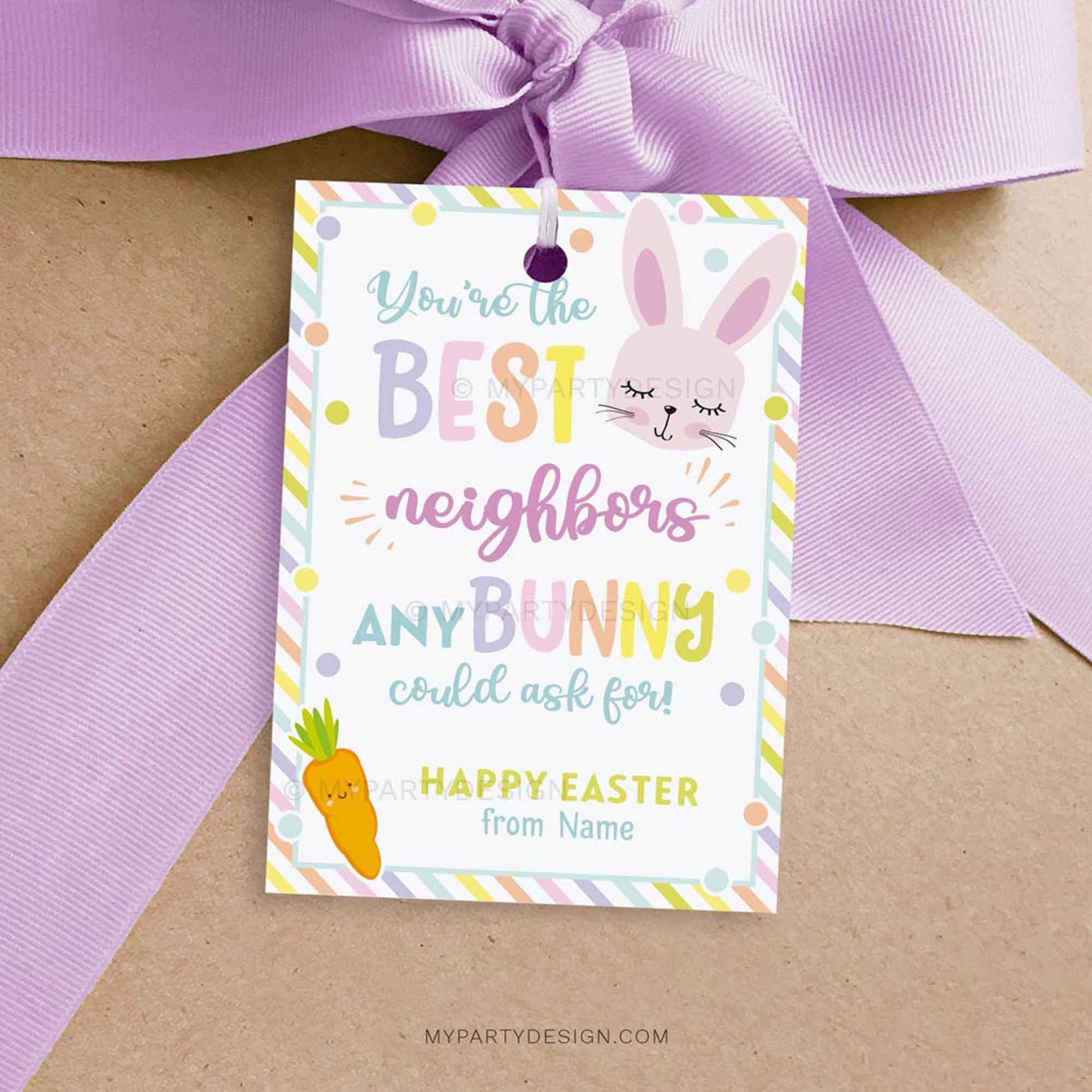 Neighbor Appreciation Easter Tag, Best Neighbours Any Bunny Could Ask ...