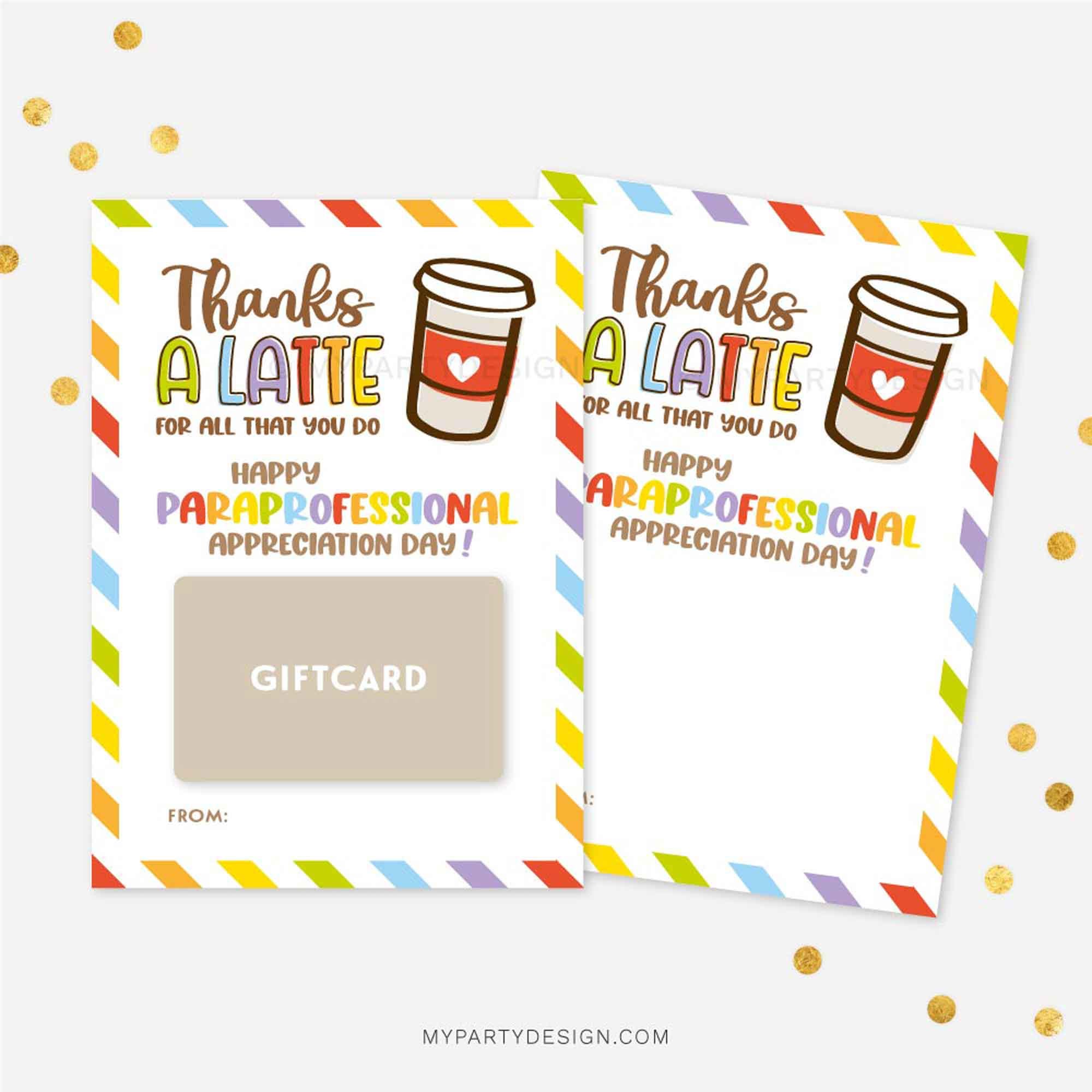 Paraprofessional Appreciation Day Gift Card Holder for Teacher Aides ...