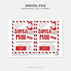 Santa Mail Labels, Custom Shipping Label, Express Post Delivery From ...