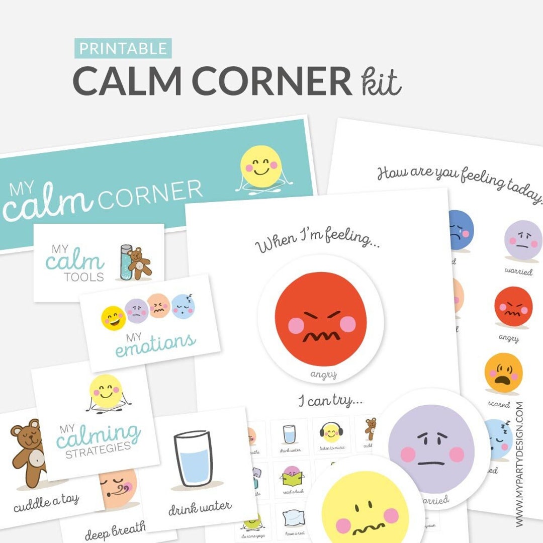 Calm Down Corner Kit for Kids, Printable Emotional Regulation for ...