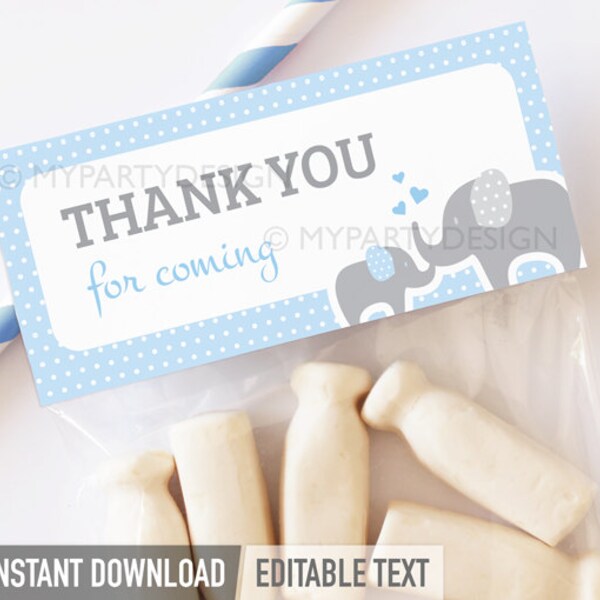 Elephant Favor Tag - Etsy